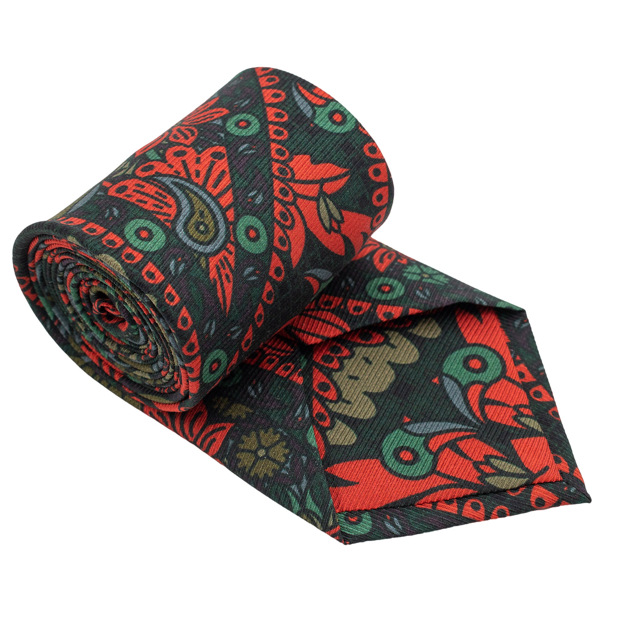 Paisley Gods Tie Coral Silk Neck Tie