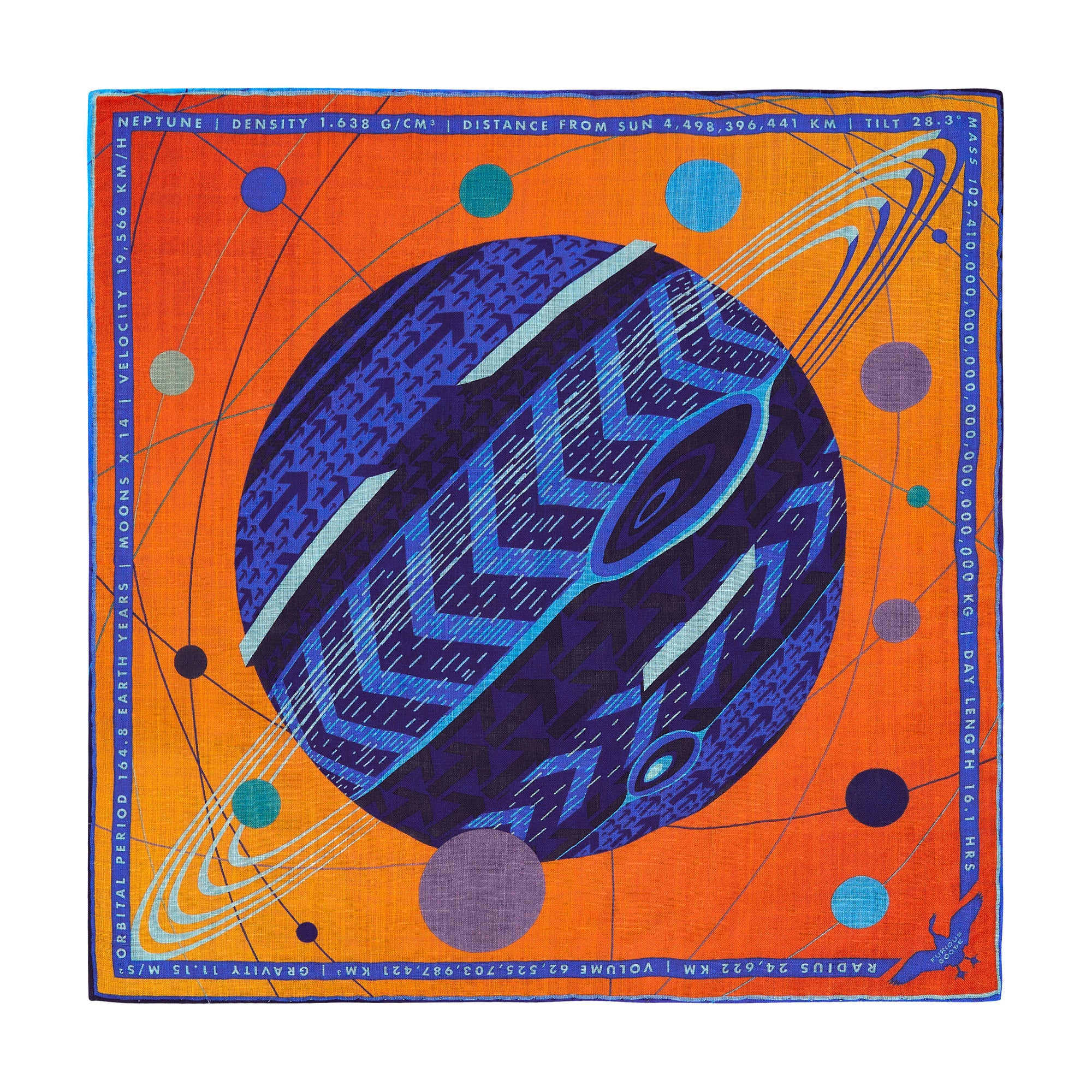 Neptune Pocket Square, Contemporary Pochette, Luxury Gift Pisces, UK ...